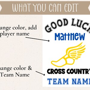 Editable Cross Country Good Luck Printable Sign | Cross Country Team ...