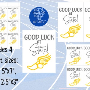 Cross Country Track Good Luck at State Printable Tag | State Printable ...