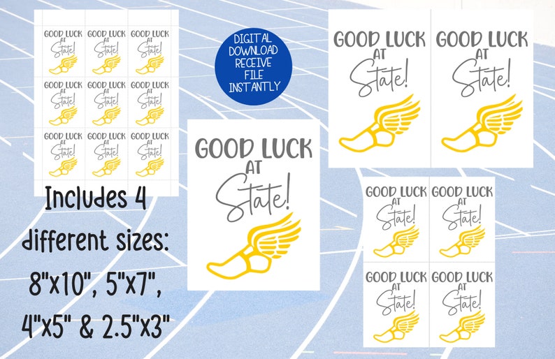 Cross Country Track Good Luck at State Printable Tag | State Printable ...