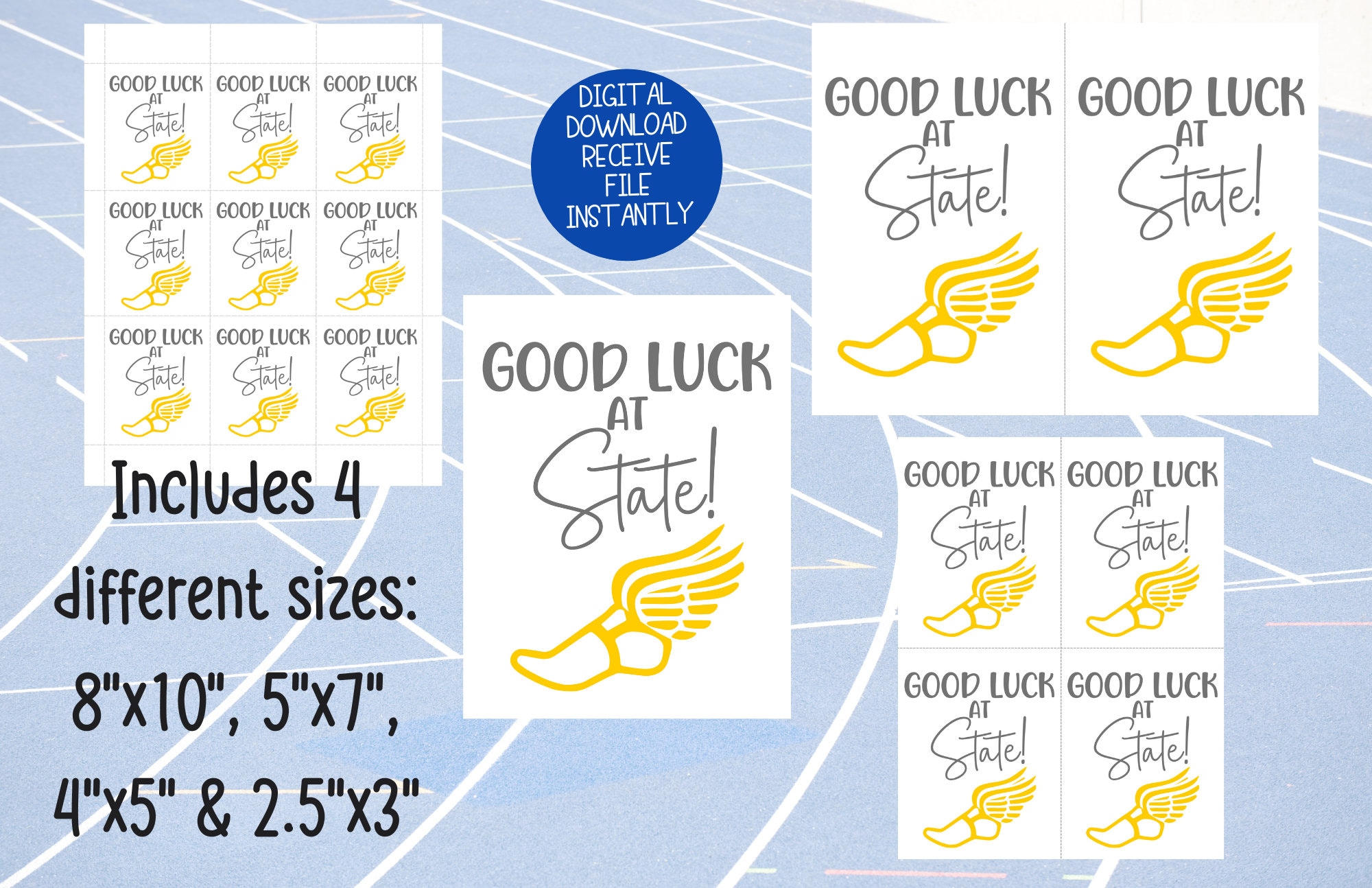 Cross Country Track Good Luck at State Printable Tag State - Etsy