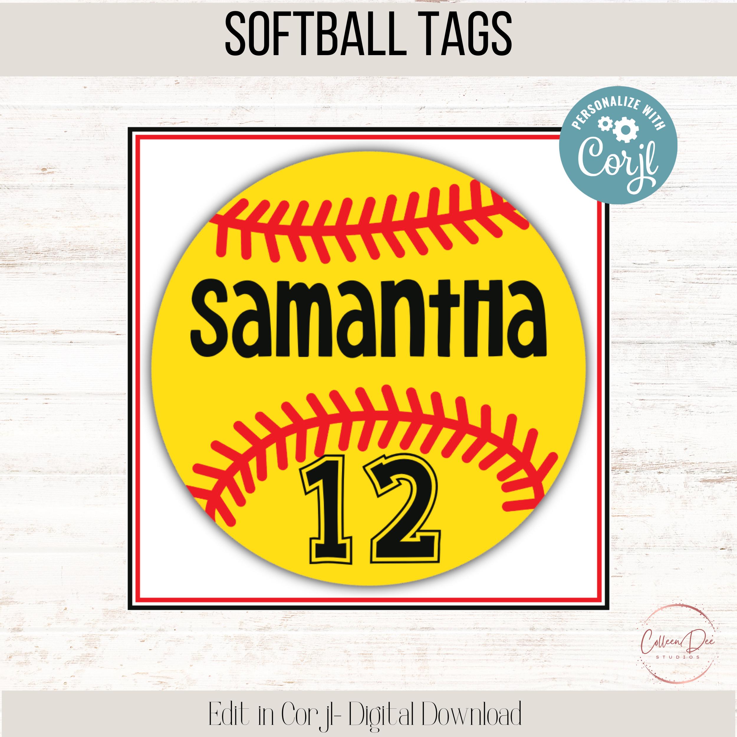 Editable SOFTBALL With Athletes Name and Number | Softball Team | Edit ...