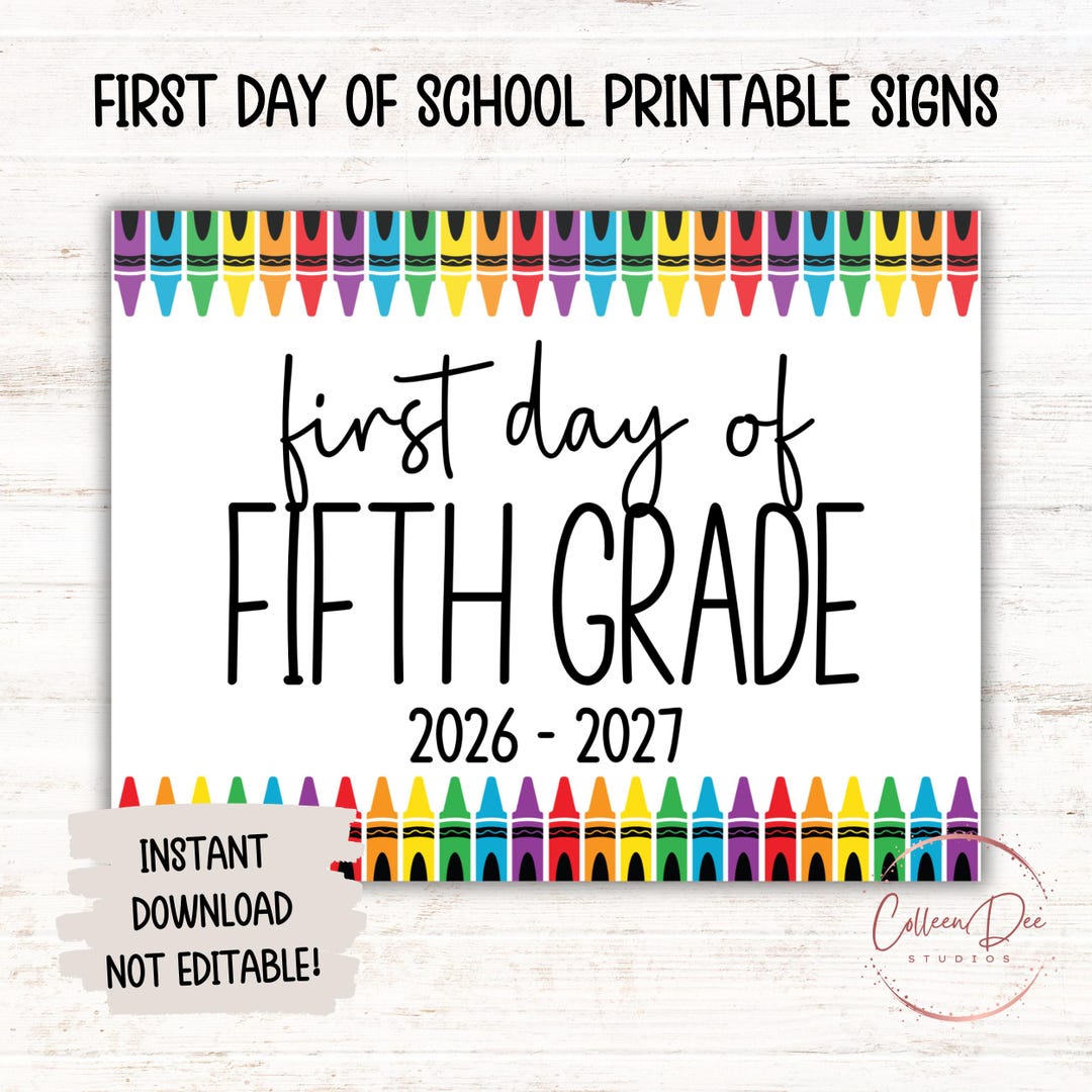 FIFTH GRADE 2026-2027 SIGN | 1st Day of Fifth Grade Sign | Start of ...