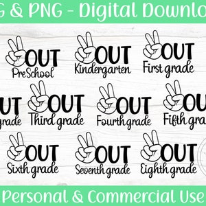 Peace Out School Bundle SVG All Grade Levels School Shirts - Etsy
