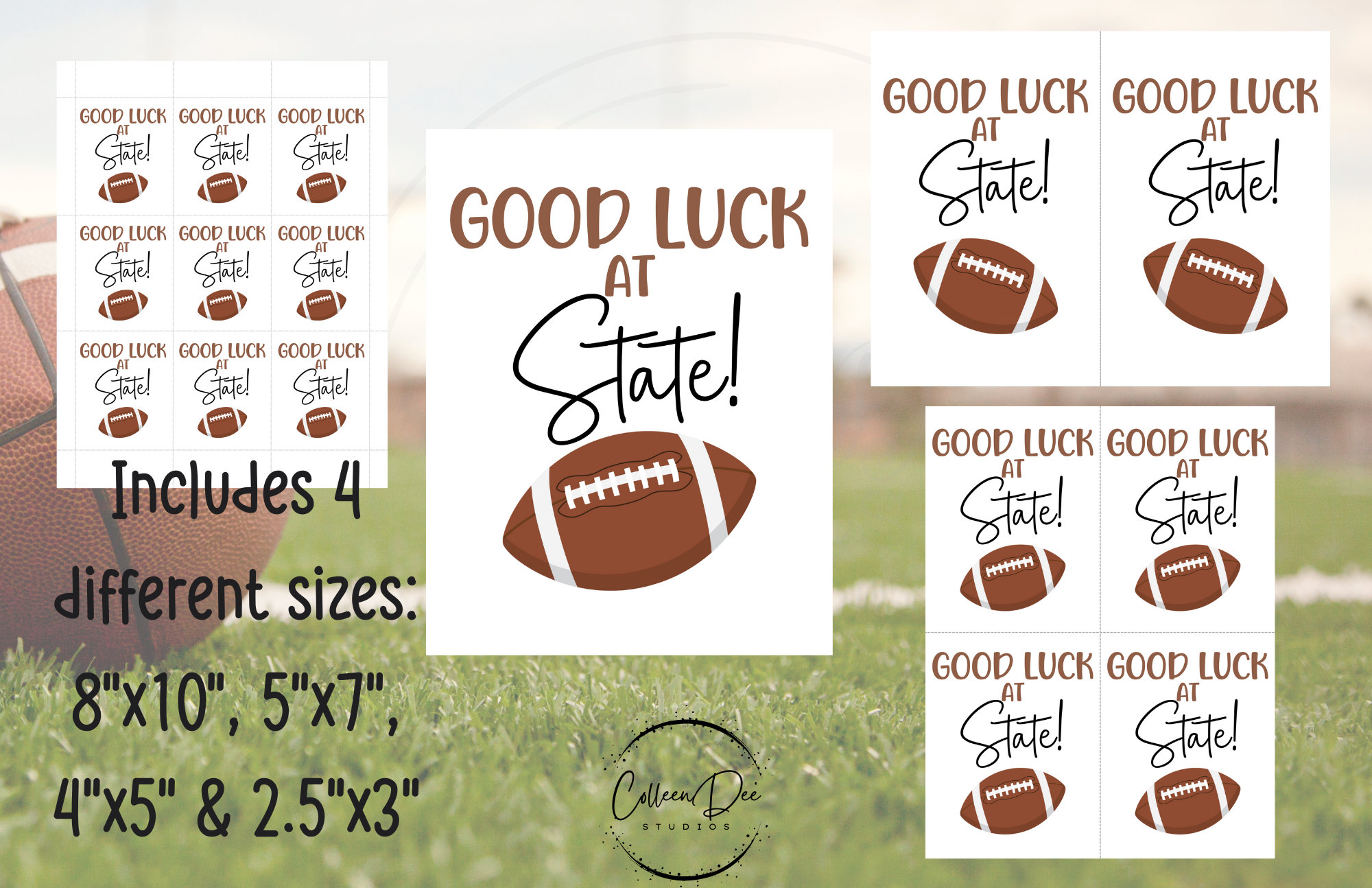FOOTBALL Good Luck at State Printable Tag Team Good Luck - Etsy