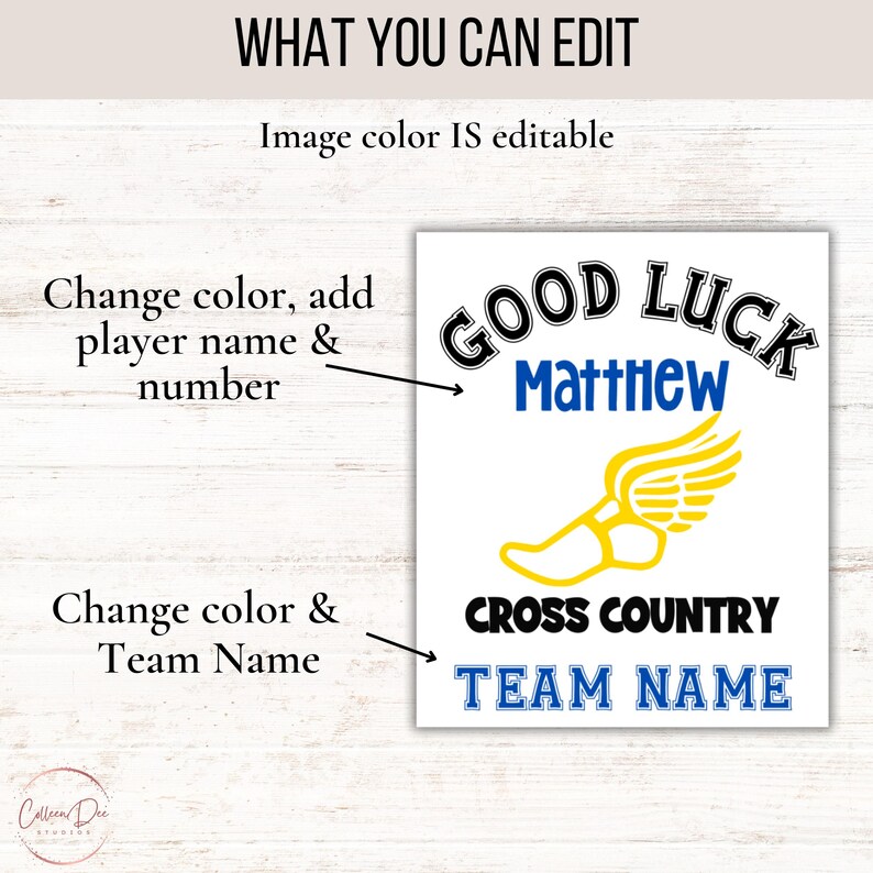 Editable Cross Country Good Luck Printable Sign | Cross Country Team ...