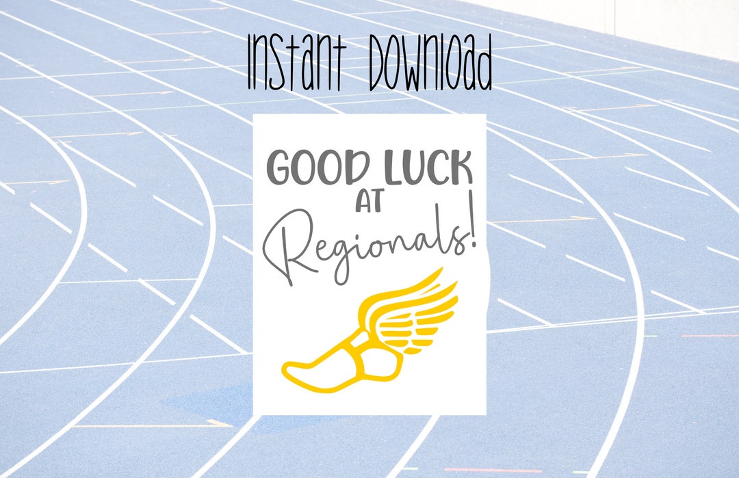 Cross Country Track Good Luck at Regionals Printable Tag | Regionals ...