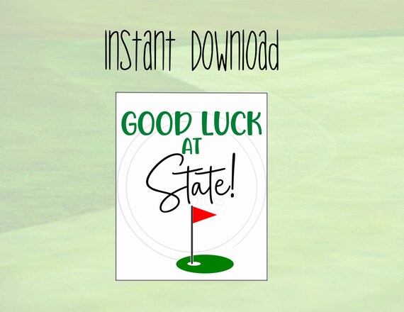 GOLF Good Luck at State Printable Tag Team Good Luck Tag - Etsy
