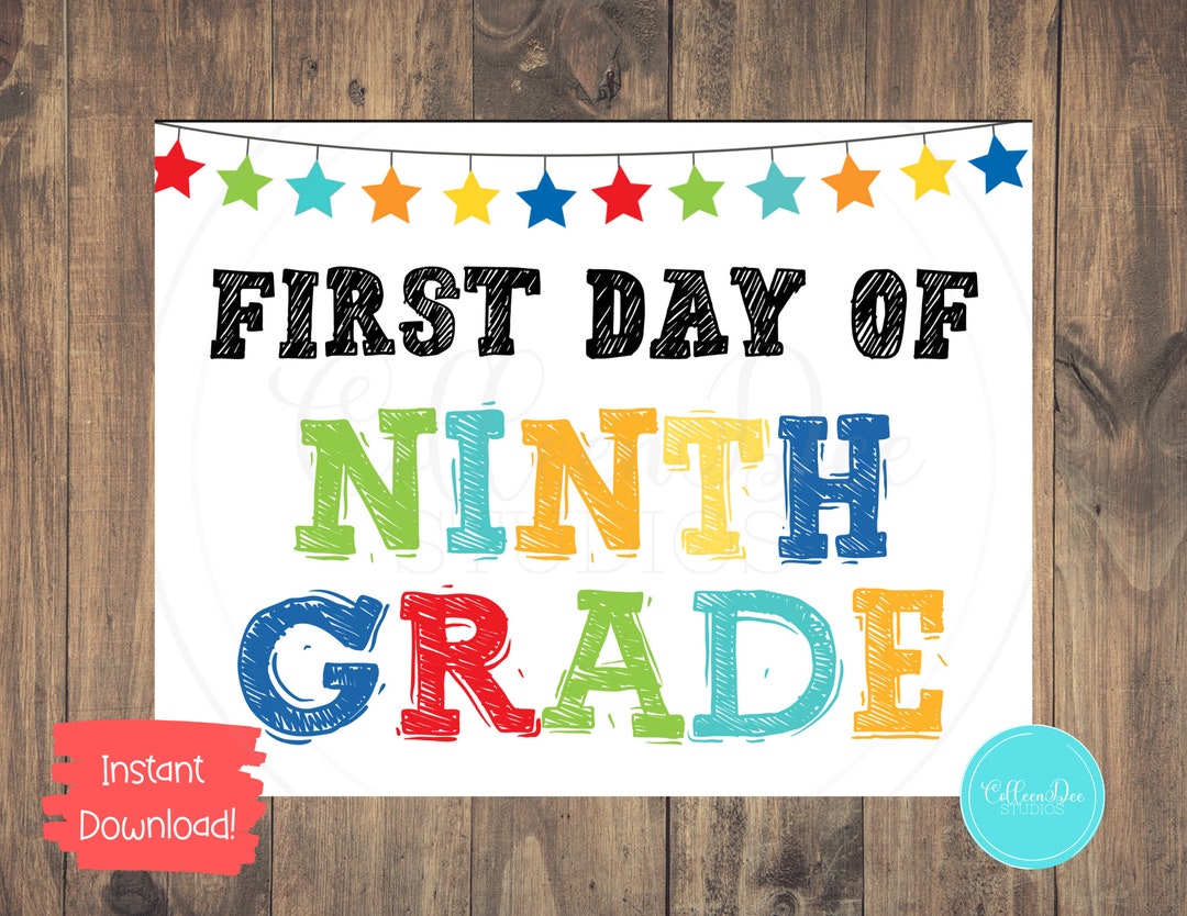 NINTH GRADE SIGN First Day of 9th Grade Sign Start School - Etsy