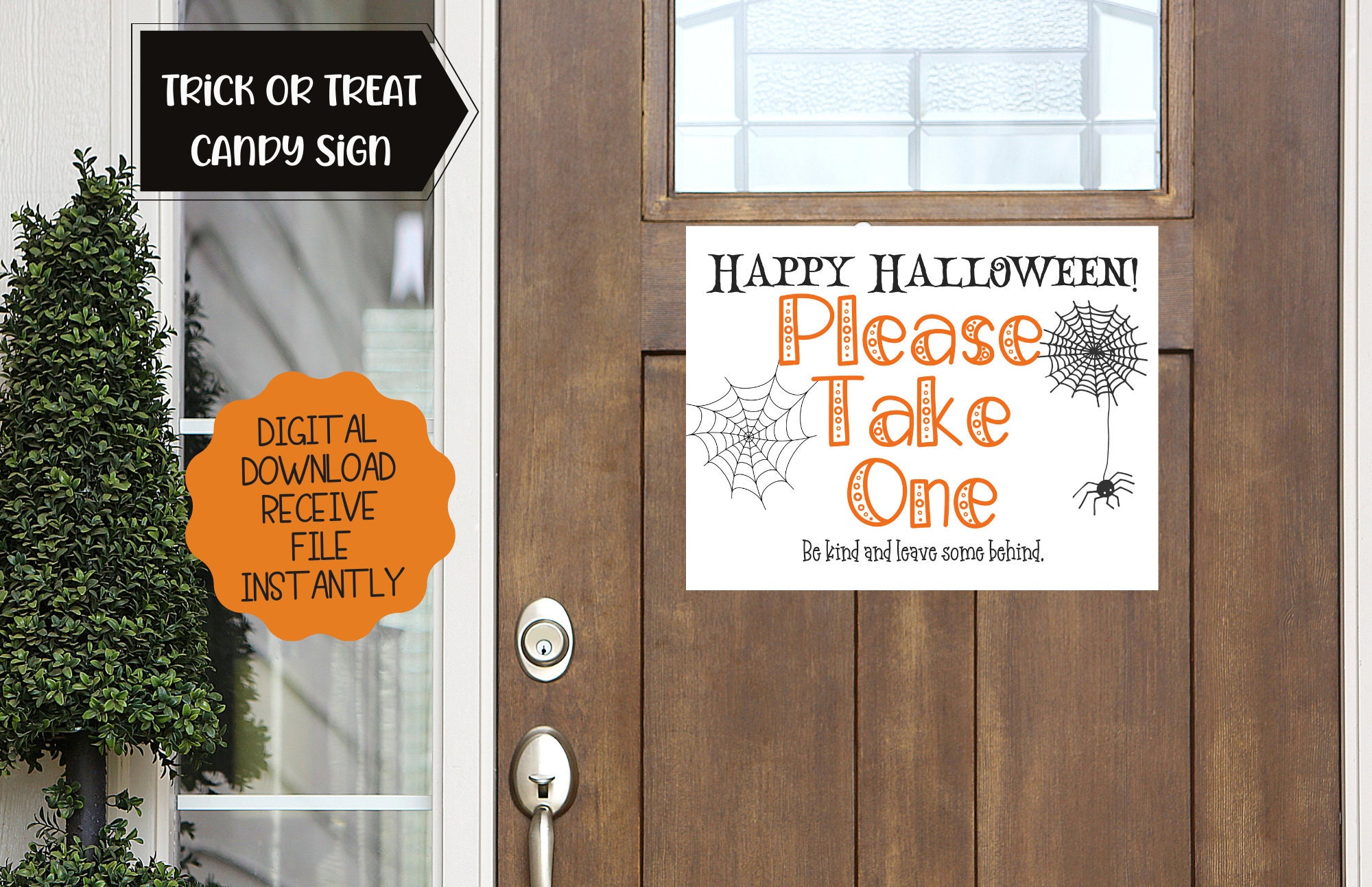 Take 1 Printable Sign for Halloween Candy Bowl Trick or - Etsy