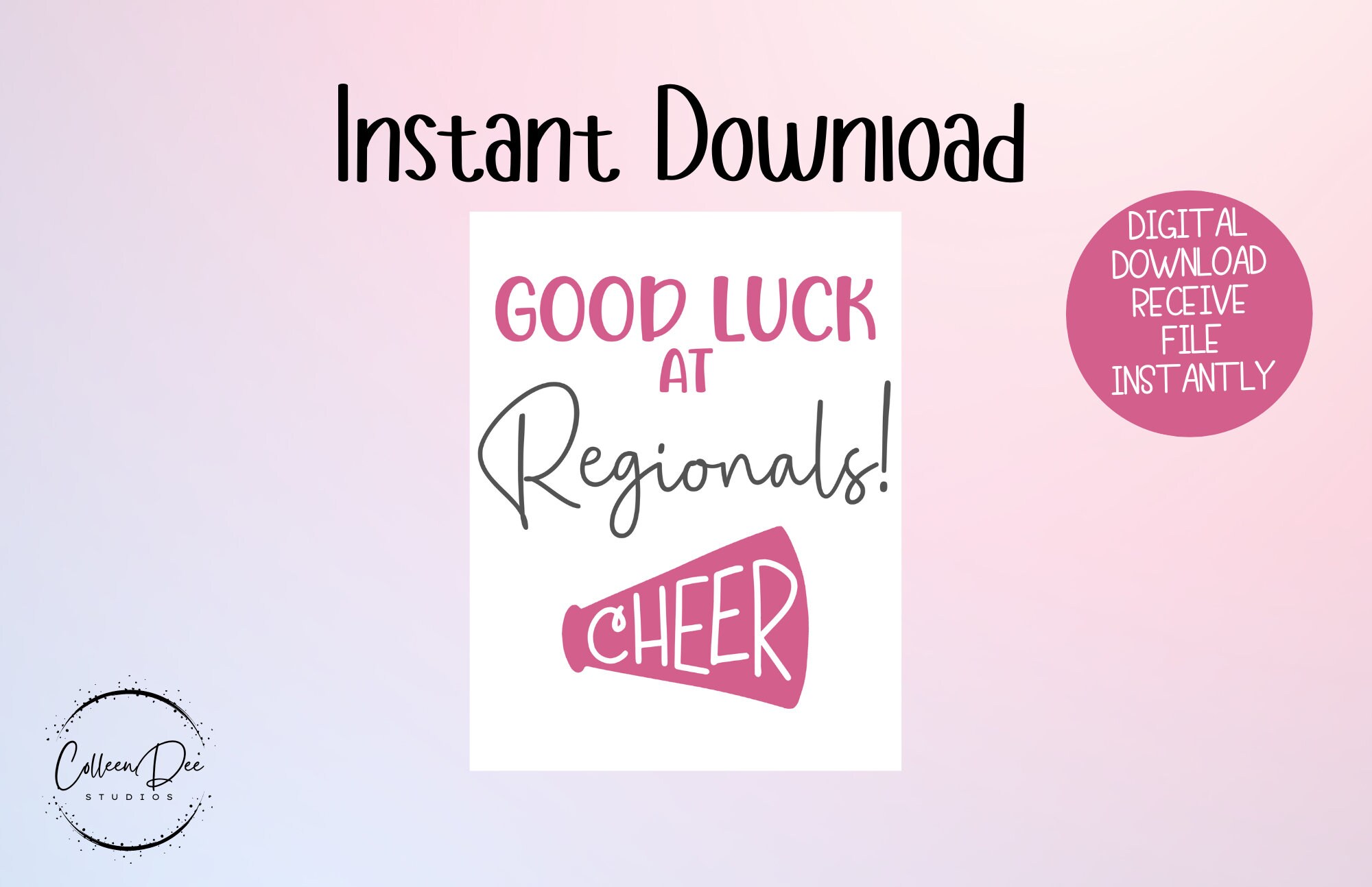 CHEER Good Luck at Regionals Printable Tag Team Good Luck Tag Printable ...