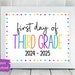 THIRD GRADE 2024-25 SIGN 1st Day of Third Grade Sign Start of School ...