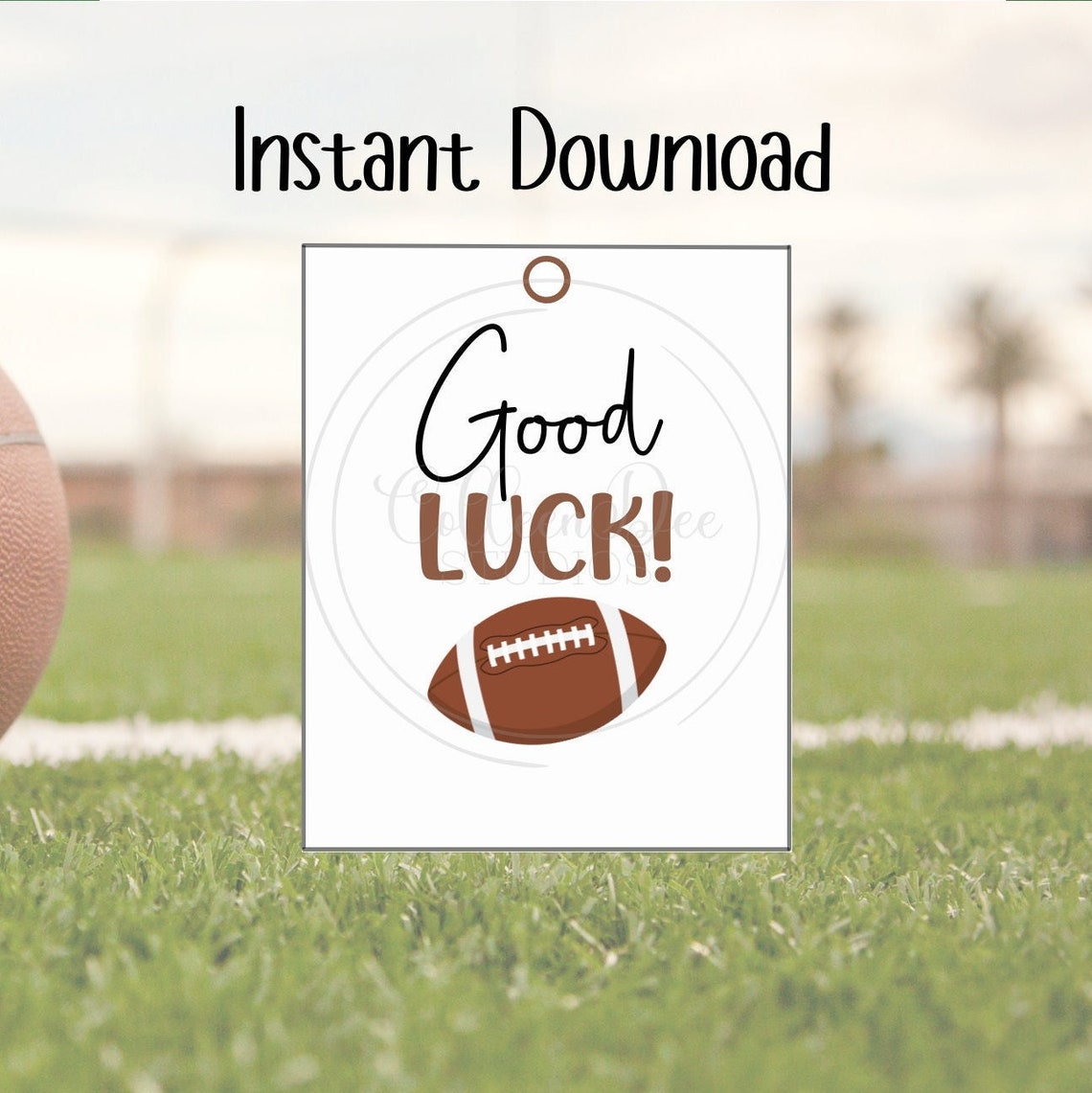 Football Good Luck Printable Tag Team Good Luck Tag | Etsy
