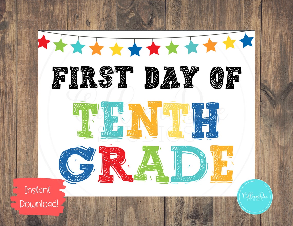 TENTH GRADE SIGN First Day of 10th Grade Sign Start School - Etsy