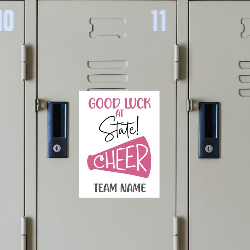 Editable CHEER Good Luck at State Printable Tag | Cheerleading Team ...