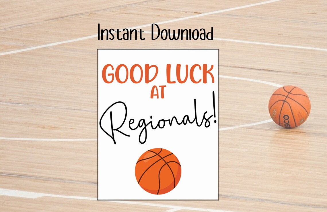 Basketball Good Luck at Regionals Printable Tag Team Good - Etsy