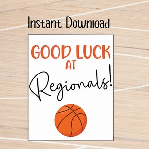 Basketball Good Luck at Regionals Printable Tag Team Good - Etsy