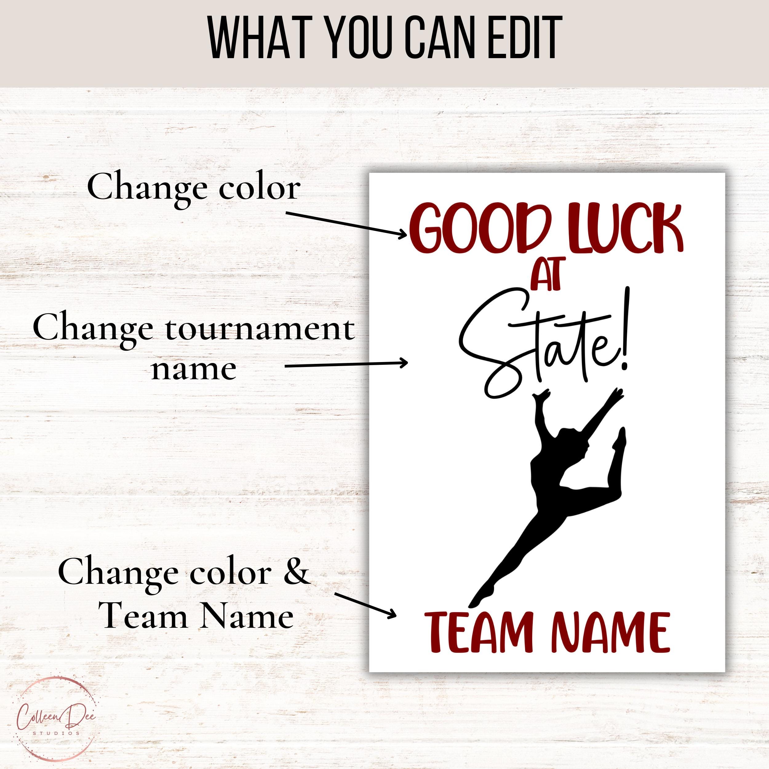 Editable Dance Good Luck Printable Sign | Dance Team Good Luck | Edit ...