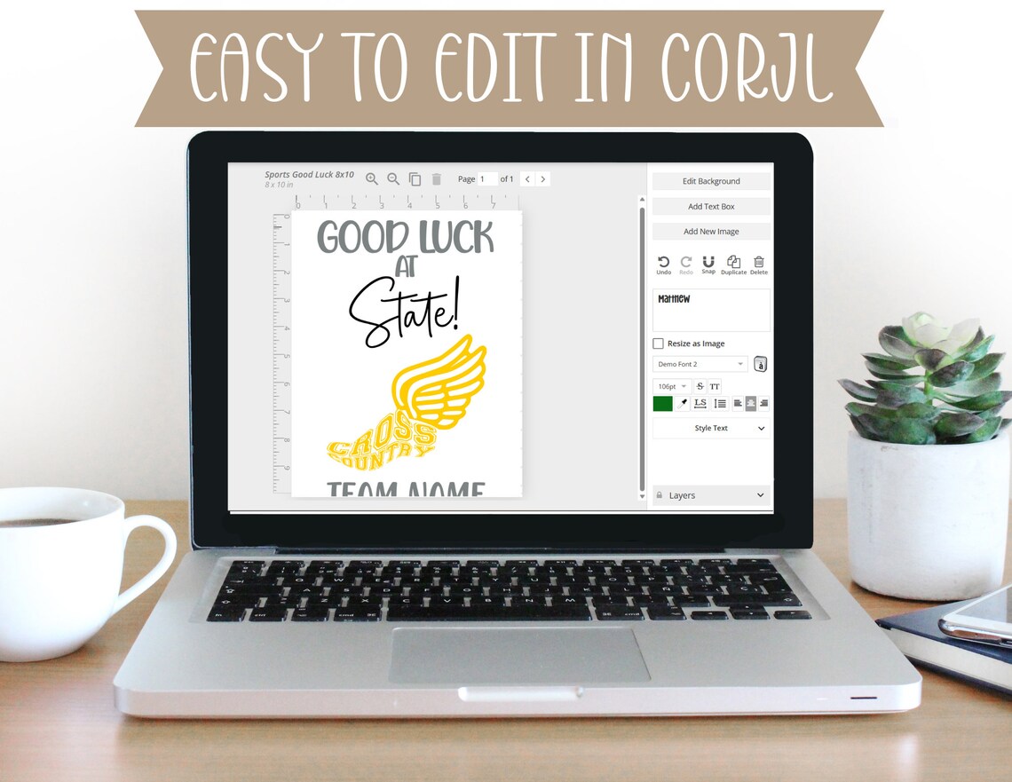 Editable Cross Country Good Luck at State Printable | Cross Country ...