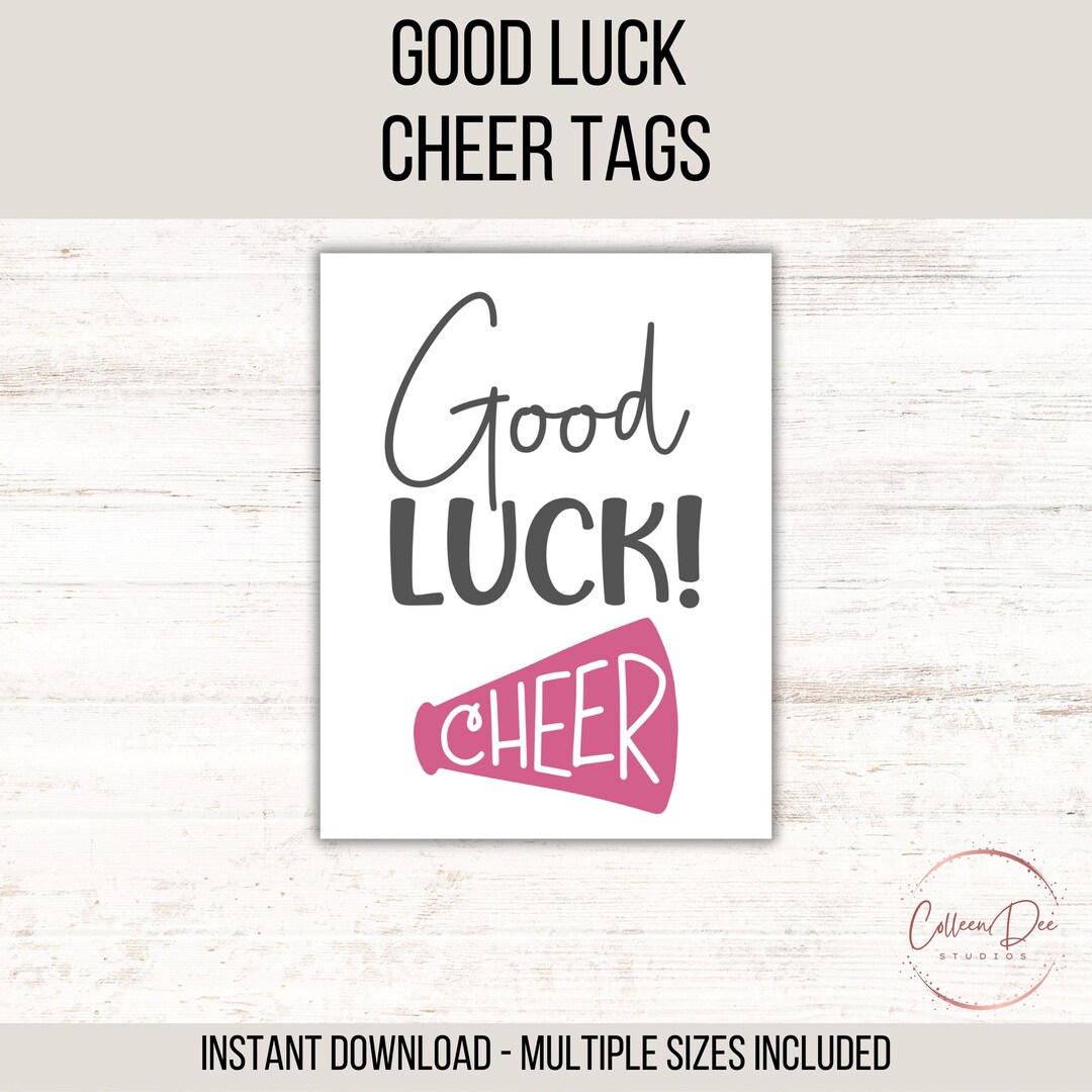 Cheer Good Luck Printable Tag | Team Good Luck Tag | Printable Tag ...