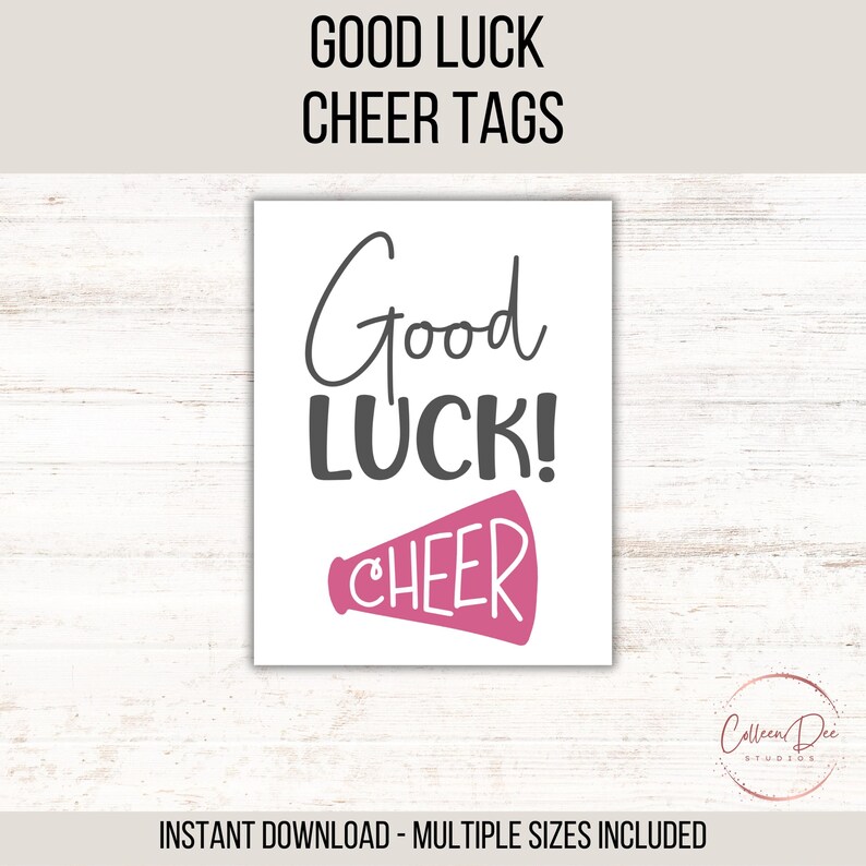 Cheer Good Luck Printable Tag | Team Good Luck Tag | Printable Tag ...