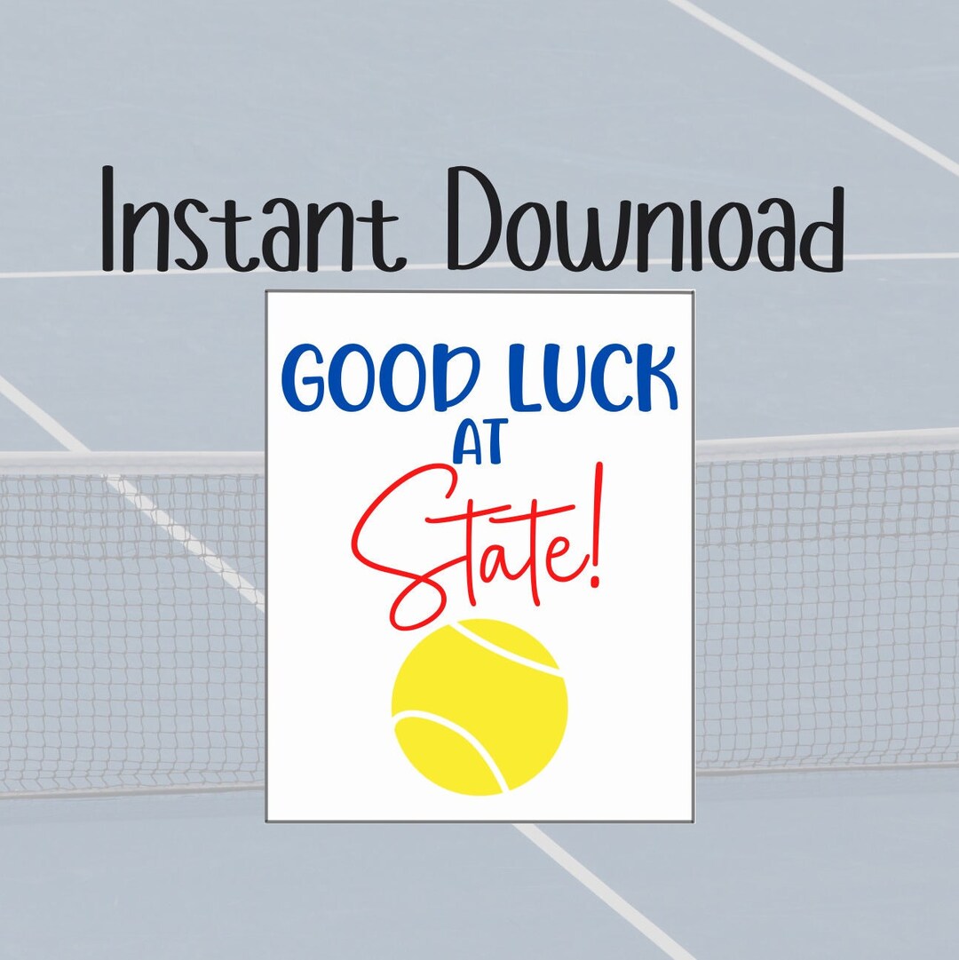 Tennis Good Luck at State Printable Tag Team Good Luck Tag - Etsy