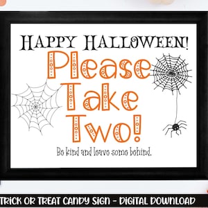 Printable Sign for Halloween Candy Bowl | Trick or Treater Sign ...