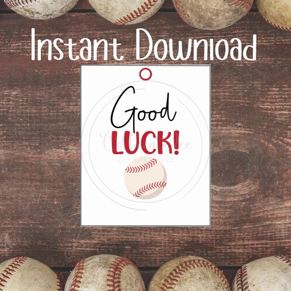 Baseball Good Luck Printable Tag Team Good Luck Tag - Etsy