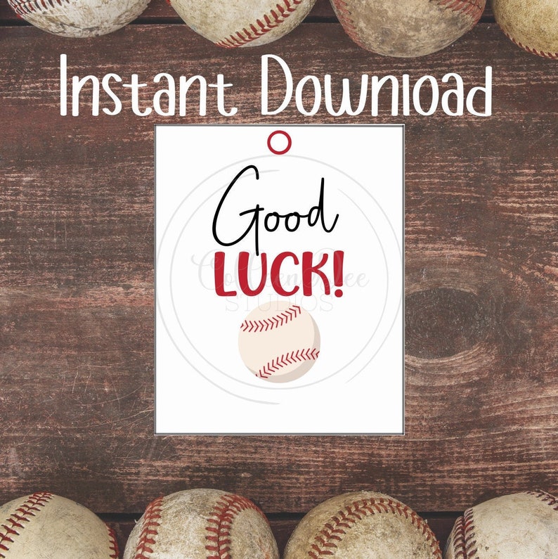 Baseball Good Luck Printable Tag Team Good Luck Tag - Etsy