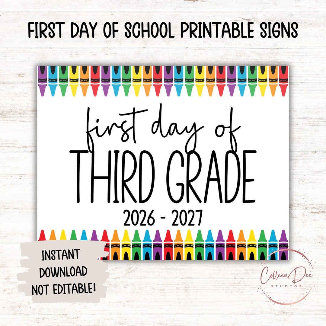 THIRD GRADE 2026-2027 SIGN | 1st Day of Third Grade Sign | Start of ...