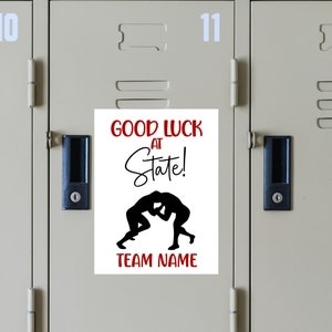 Editable Wrestling Good Luck at State Printable Tag | Wrestling Team ...