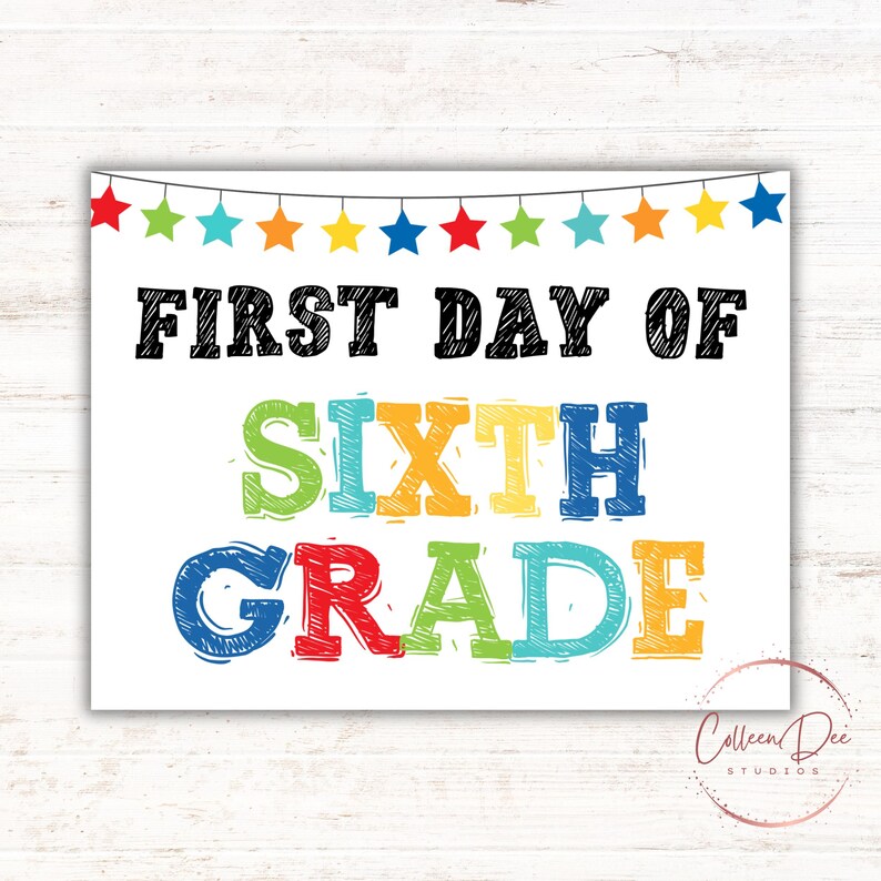 FIRST and LAST Day of SIXTH Grade Sign Set | 1st Day of 6th Grade ...