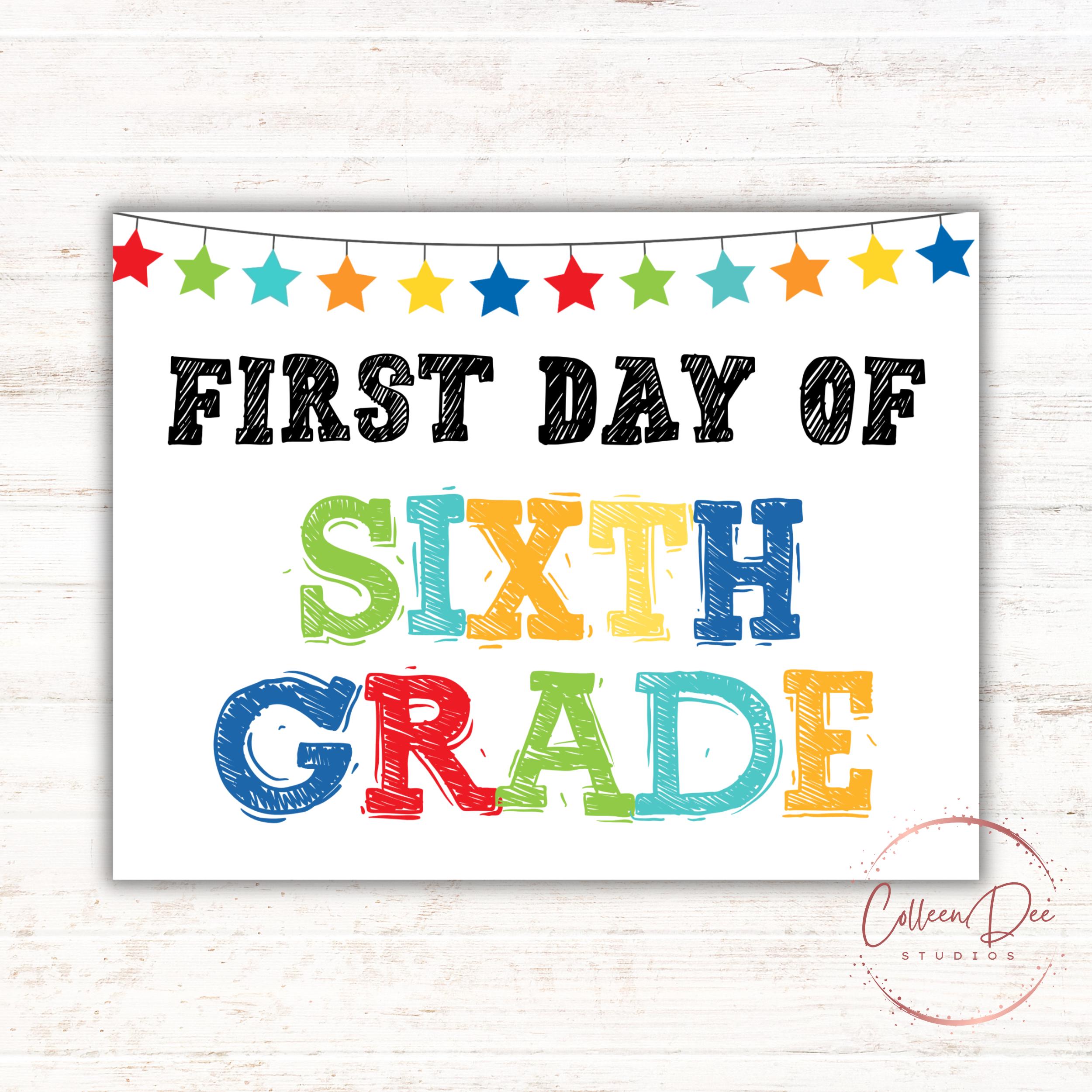 FIRST and LAST Day of SIXTH Grade Sign Set | 1st Day of 6th Grade ...