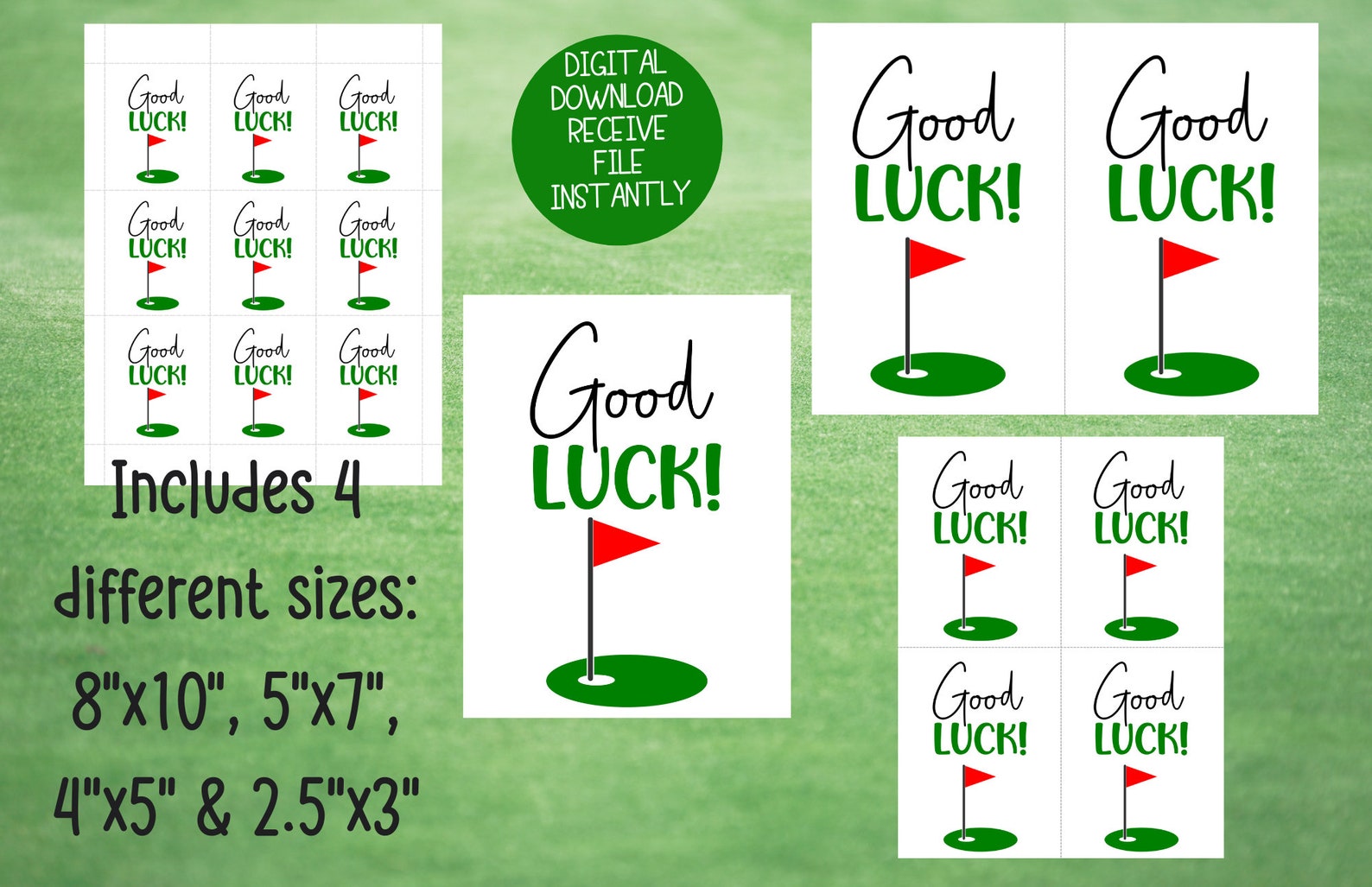 Golf Good Luck Printable Tag Team Good Luck Tag Printable - Etsy