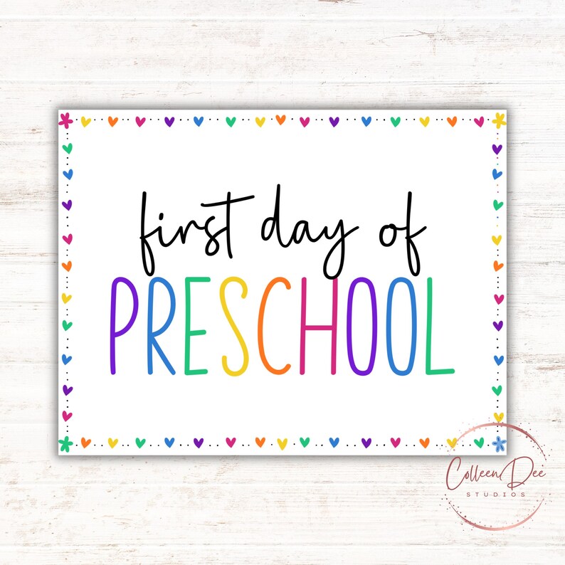 FIRST and LAST Day of Preschool Sign Set | 1st Day of Preschool ...