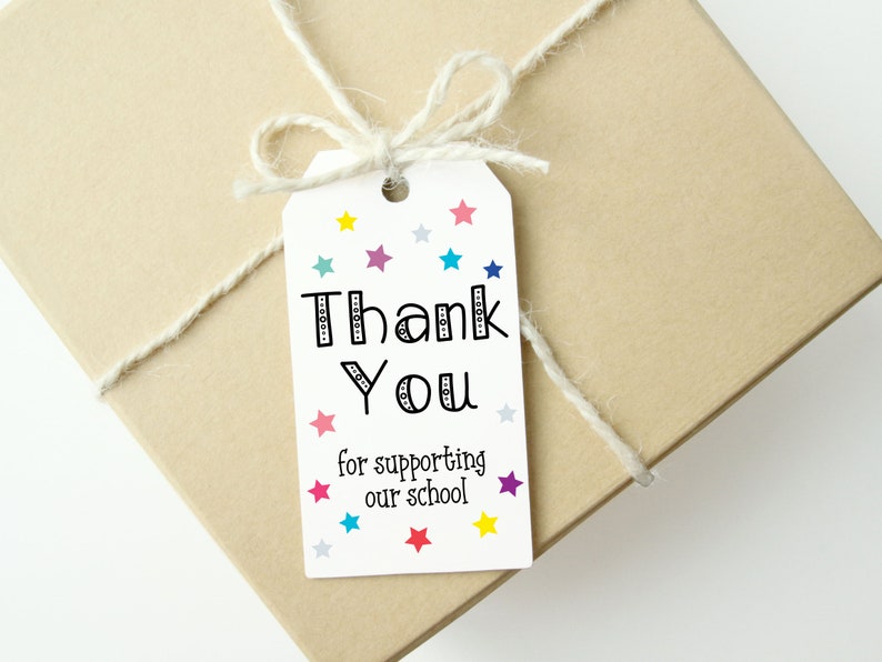 Thank You for Supporting Our School Printable Tag Thank You - Etsy