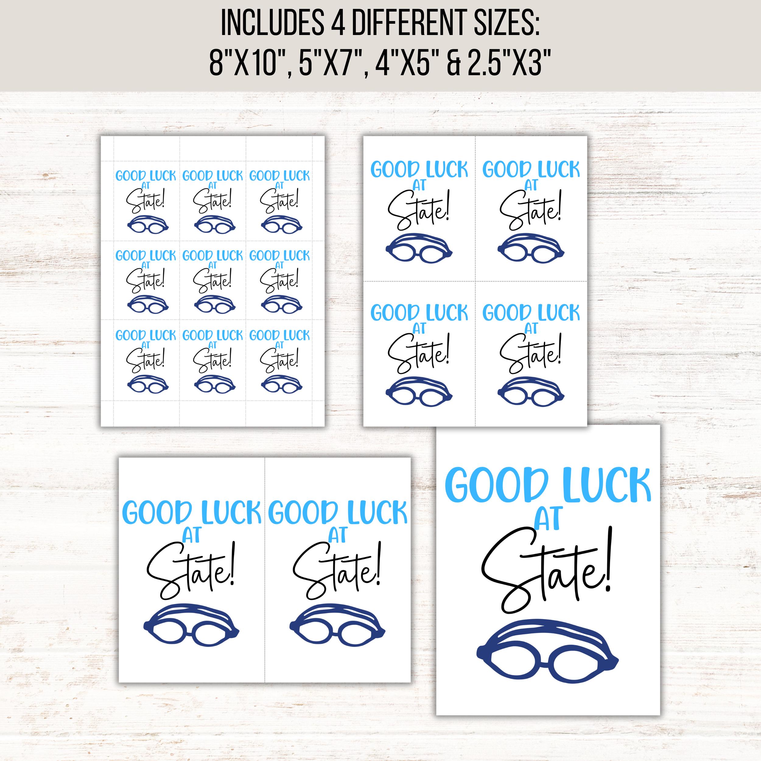 Swimming Good Luck at State Printable Tag | Team Good Luck Tag | Swim ...