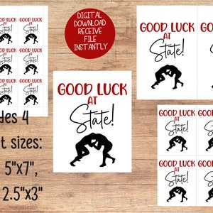 Wresting Good Luck at State Printable Tag | Team Good Luck Tag ...