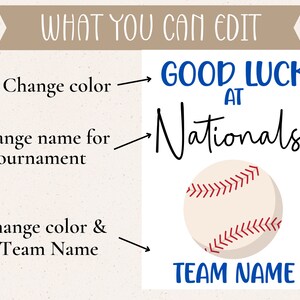 Editable Baseball Good Luck at State Printable Tag | Baseball Team ...