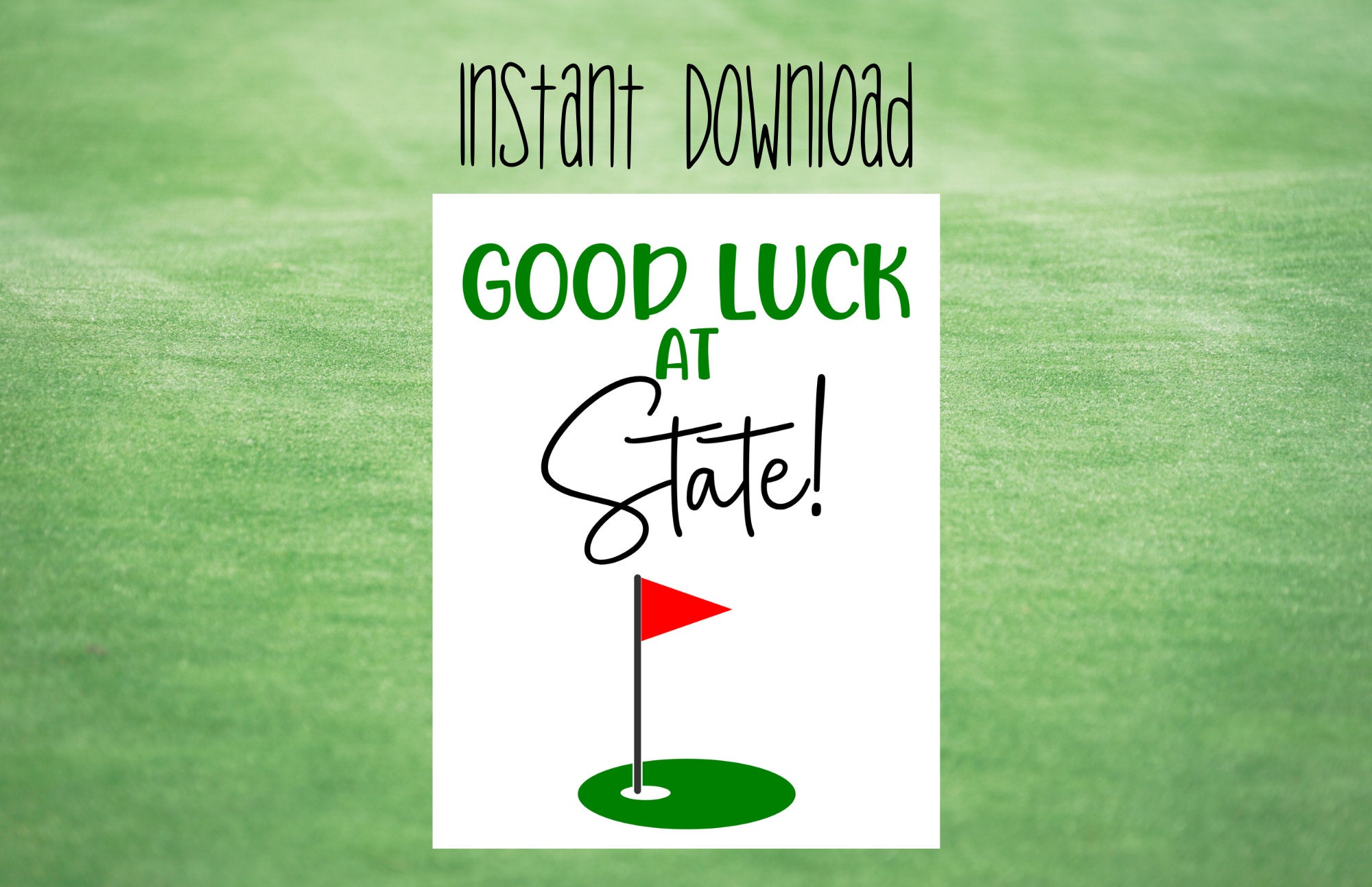 GOLF Good Luck at State Printable Tag Team Good Luck Tag Printable Tag ...