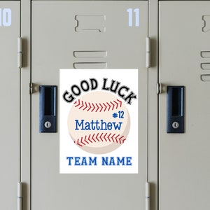 Editable Baseball Good Luck Printable Sign | Baseball Team Good Luck ...