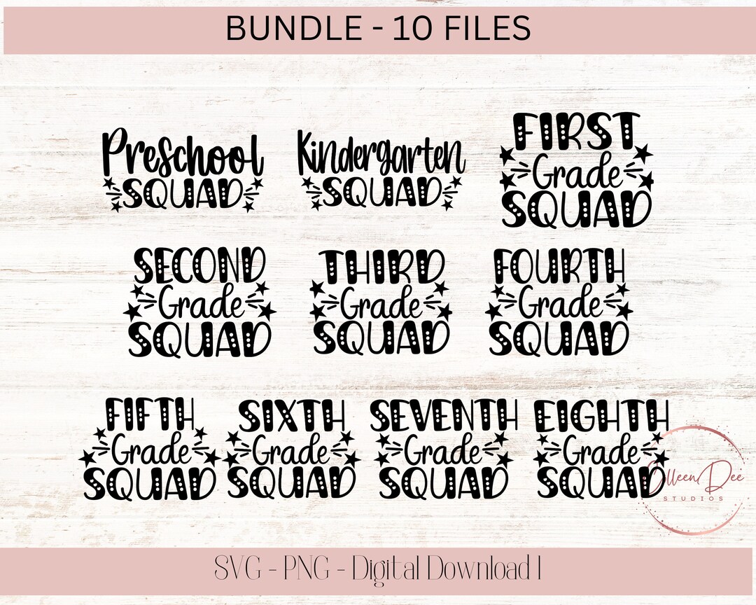 School Grade Level Squad Svg Bundle School Shirts School - Etsy