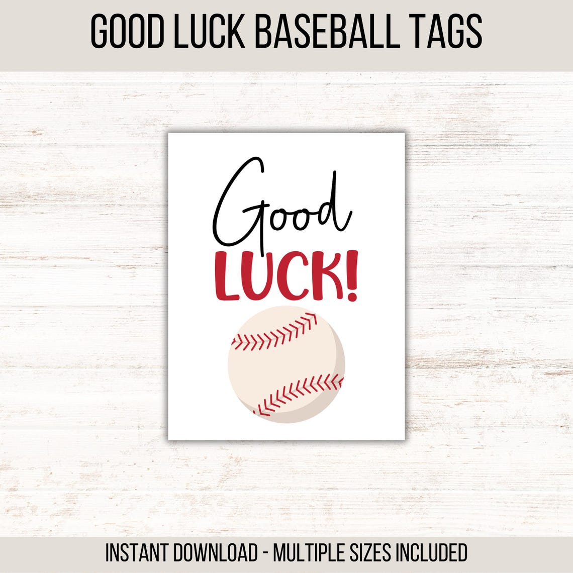Baseball Good Luck Printable Tag | Team Good Luck | Printable Tag ...