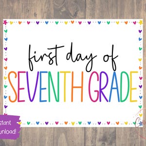 FIRST and LAST Day of SEVENTH Grade Sign Set 1st Day of 7th Grade ...