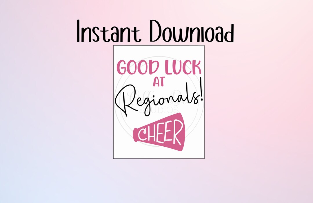 CHEER Good Luck at Regionals Printable Tag Team Good Luck - Etsy