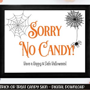 Sorry No Candy Printable Sign | Trick or Treater Sign | Instant ...