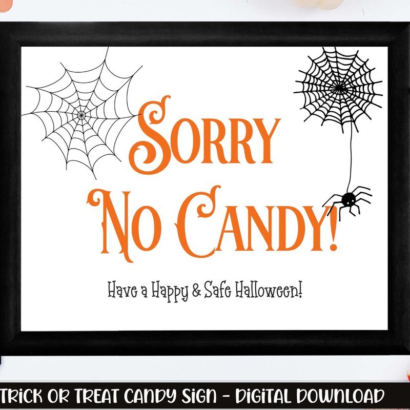 Sorry No Candy Sign - Etsy