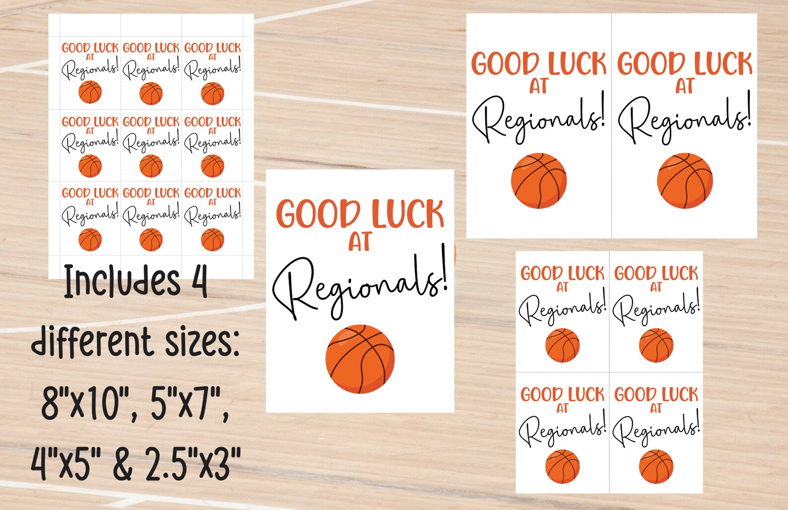 Basketball Good Luck at Regionals Printable Tag Team Good Luck Tag ...