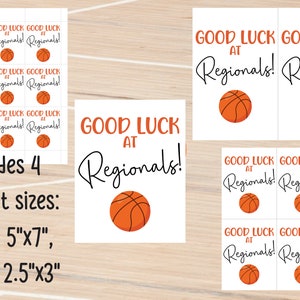 Basketball Good Luck at Regionals Printable Tag | Team Good Luck Tag ...