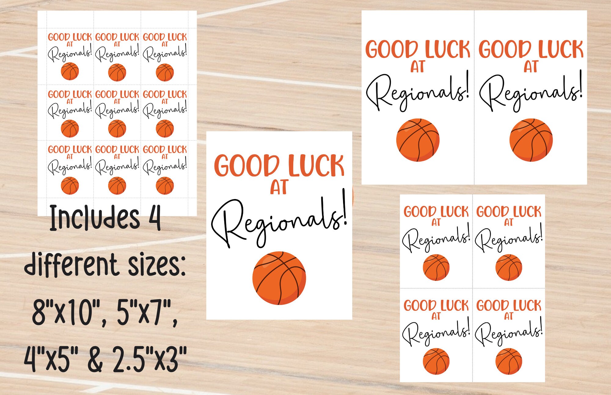 Basketball Good Luck at Regionals Printable Tag Team Good Luck Tag ...