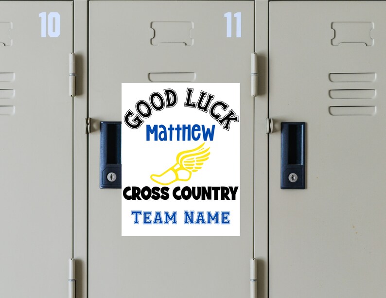 Editable Cross Country Good Luck Printable Sign Cross - Etsy